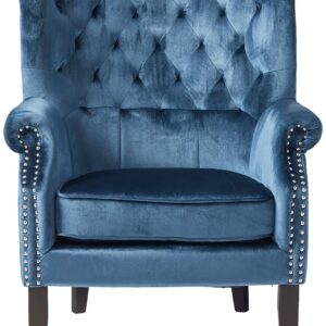 Christopher Knight Home Tomlin Velvet Club Chair, Cobalt 32D x 31W x 41H Inch