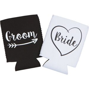 Cute Wedding Gifts - Bride and Groom Novelty Can Cooler Combo - Engagement Gift for Couples