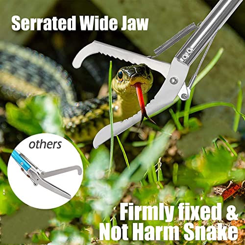 IC ICLOVER 52 Inch Snake Tong + 39.3 Inch Snake Hook, Upgrade Extra Long Professional Grabber & Collapsible Snake Hook, Best Tool Set for Moving Rattle Snake Corn Snake Kingsnakes Lizard Reptiles