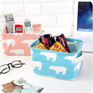 Saumota Small Collapsible Square Storage Basket Storage Bins Toy Organizer-White Flamingo