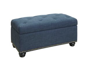 convenience concepts 7th avenue storage ottoman, blue