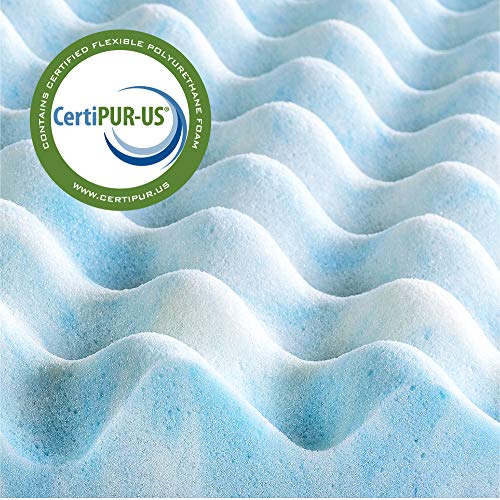 ZINUS 1.5/2/3/4-inch Swirl Gel Cooling Memory Foam Mattress Topper, Cooling Airflow Design, CertiPUR-US Certified (2 in, King)