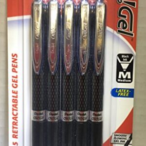 Pentel Oh Gel Pens 5 Pack-BLACK