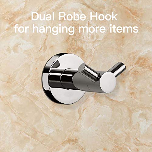 CRO DECOR 2 Pack Towel Hooks, Coat Clothes Hook SUS304 Stainless Steel Robe Hanger Heavy Duty Wall Hooks for Bathroom Kitchen Chrome Polished