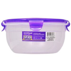 Sure Fresh Round Plastic Storage Bowls with Clip-Lock Lids, 51 oz.