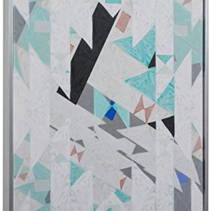 Amazon Brand – Rivet Geometric Aqua and Black Modern Angled Canvas Print Wall Art in Silver Frame, 13.75" x 13.75"