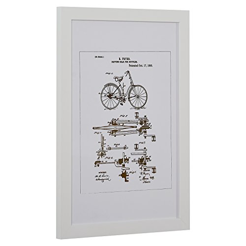 Amazon Brand – Rivet Black and White Vintage Bike Print in White Frame, 15" x 21"