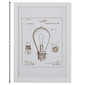 Amazon Brand – Rivet Black and White Print of 1891 Bulb in White Frame, 15" x 21"