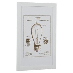 Amazon Brand – Rivet Black and White Print of 1891 Bulb in White Frame, 15" x 21"