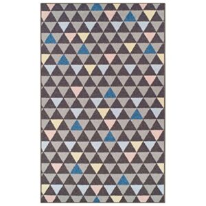 SUPERIOR Pastel Aztec Collection Area Rug, 6mm Pile Height with Jute Backing, Affordable and Contemporary Rugs, Multicolored Geometric Pattern - 8' x 10' Rug, Slate