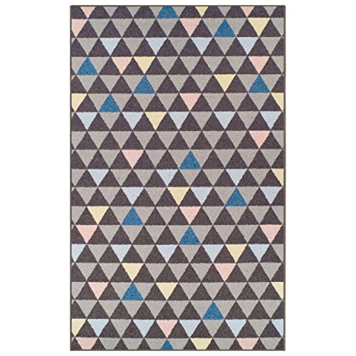 SUPERIOR Pastel Aztec Collection Area Rug, 6mm Pile Height with Jute Backing, Affordable and Contemporary Rugs, Multicolored Geometric Pattern - 8' x 10' Rug, Slate