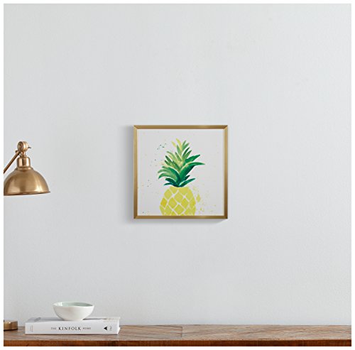 Amazon Brand – Rivet Pineapple Speck Print Wall Art in Gold Wood Frame, 12" x 12"