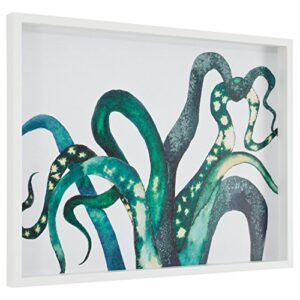 Amazon Brand – Rivet Modern Octopus Tentacle Print in Shadowbox, White Frame, 31" x 41"