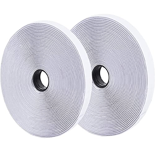 0.75 Inch×82 Feet /25m White Self Adhesive Hook and Loop Tape Sticky Back Fastening Tape, Self-Adhesive Tapes for Stationery and Household Purposes