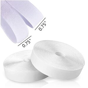 0.75 Inch×82 Feet /25m White Self Adhesive Hook and Loop Tape Sticky Back Fastening Tape, Self-Adhesive Tapes for Stationery and Household Purposes