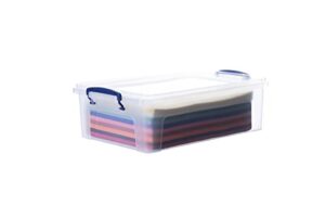 superio 10 qt clear plastic storage bins with lids and latches, organizing containers, stackable plastic bin for home, garage, school, and office