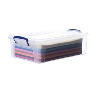 Superio 10 Qt Clear Plastic Storage Bins with Lids and Latches, Organizing Containers, Stackable Plastic Bin for Home, Garage, School, and Office