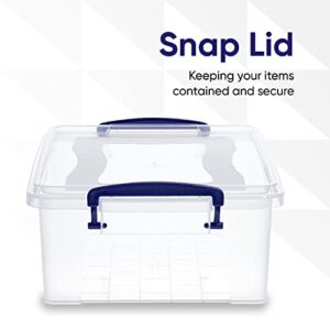 Superio 10 Qt Clear Plastic Storage Bins with Lids and Latches, Organizing Containers, Stackable Plastic Bin for Home, Garage, School, and Office