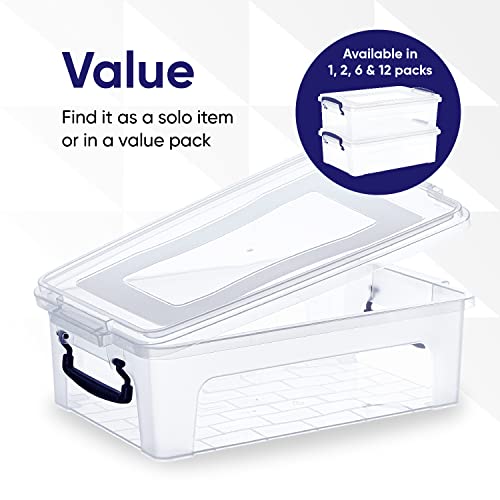 Superio 10 Qt Clear Plastic Storage Bins with Lids and Latches, Organizing Containers, Stackable Plastic Bin for Home, Garage, School, and Office