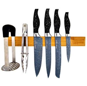 green direct 16 inch magnetic knife holder, use as a wood knife storage bar, utensil holder, tool holder, art supply organizer & kitchen organizer