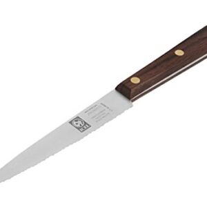 Icel 4-Inch Serrated Paring Knife, Brown Rosewood Handle, Full tang Blade