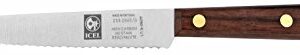 Icel 4-Inch Serrated Paring Knife, Brown Rosewood Handle, Full tang Blade