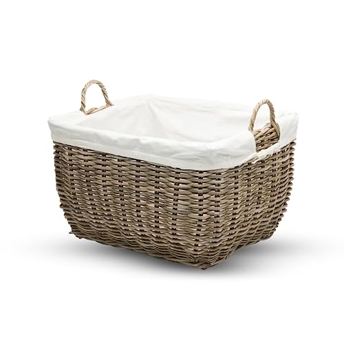 KOUBOO Rattan Rectangular Laundry Basket, Handmade, Removable Liner, Laundry Basket, Bathroom, Bedroom, Kids Room, Nursery, Home Essentials