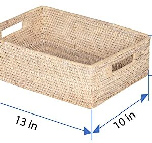 Kouboo 1060123 Laguna Rattan Shelf & Organizing Basket, Off White/Latte