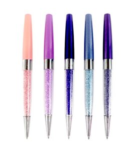 gullor 5pcs bling bling silm crystal diamond retractable ballpoint pen - style a