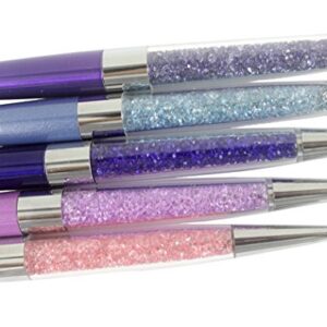 Gullor 5PCS Bling Bling Silm Crystal Diamond Retractable Ballpoint Pen - Style A