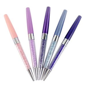 Gullor 5PCS Bling Bling Silm Crystal Diamond Retractable Ballpoint Pen - Style A