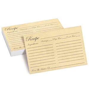 60-pack juvale recipe cards double sided, bulk pack thick vintage index cards 4x6 for cooking, baking and kitchen organization, restaurants, cafes, diners, recipes