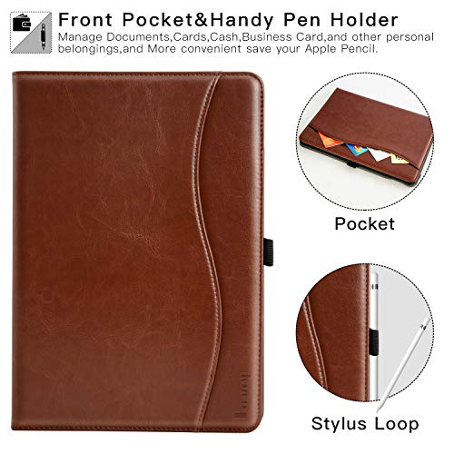 Ztotop Case for iPad Air 3rd Generation 2019/iPad Pro 10.5 Inch 2017, Premium PU Leather Business Folding Stand Folio Cover for iPad Air 3 Gen, Brown