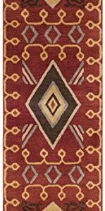 SAFAVIEH Heritage Collection 2'3" x 12' Red / Multi HG404A Handmade Traditional Oriental Premium Wool Runner Rug