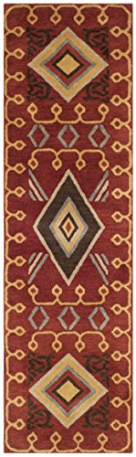 SAFAVIEH Heritage Collection 2'3" x 12' Red / Multi HG404A Handmade Traditional Oriental Premium Wool Runner Rug