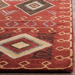 SAFAVIEH Heritage Collection 2'3" x 12' Red / Multi HG404A Handmade Traditional Oriental Premium Wool Runner Rug