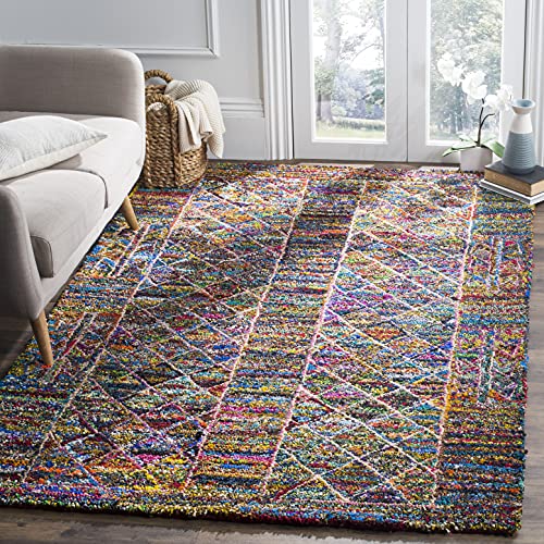 SAFAVIEH Nantucket Collection Accent Rug - 3' x 5', Multi, Handmade Boho Cotton, Ideal for High Traffic Areas in Entryway, Living Room, Bedroom (NAN402A)