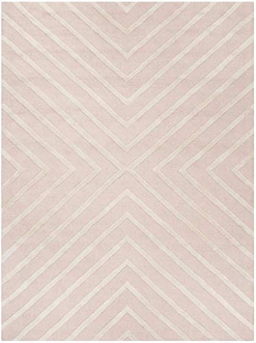 SAFAVIEH Kids Collection Area Rug - 5' x 7', Pink & Ivory, Handmade Geometric Wool, Ideal for High Traffic Areas in Living Room, Bedroom (SFK920P)