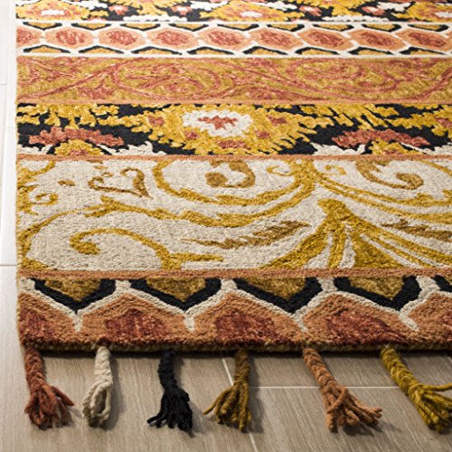 SAFAVIEH Suzani Collection 3' x 5' Rust / Gold SZN203A Hand-Hooked Boho Premium Wool Area Rug