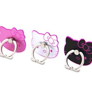 CellDesigns Kitty Cell Phone Ring Grip Stand Holder Car Mounts (Black, Pink, Silver/ Pink Rim)