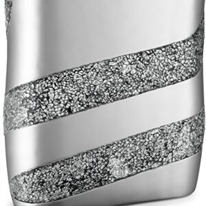 Creative Scents Silver Mosaic Bathroom Trash Can - Decorative Waste Basket for Bathroom - Durable Slim Space Friendly Small Trash Can for Bathroom, Powder Room, Bedroom, Living Room Or Office