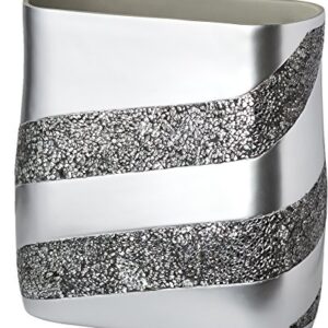 Creative Scents Silver Mosaic Bathroom Trash Can - Decorative Waste Basket for Bathroom - Durable Slim Space Friendly Small Trash Can for Bathroom, Powder Room, Bedroom, Living Room Or Office