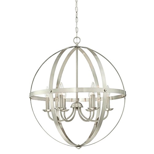 Westinghouse Lighting 6328300 Stella Mira Six-Light Indoor Chandelier, Brushed Nickel Finish, 6