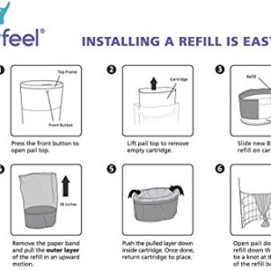 Babyfeel Refills Compatible with DEKOR CLASSIC Diaper Pails | 4 Pack | Exclusive 30% Extra Thickness | Diaper Pail Refills with Powerful Odor Elimination | Powder Scent | Holds up to 1980 Diapers