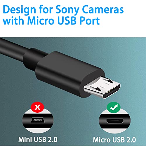 Camera USB Cable for Sony Alpha a6000 a6300 a6400 a6500 a5100 a5000 A77II A7IIK,A99II,Cyber-Shot DSCHX200V,DSCHX400, DSC-RX10 etc,PC Computer Interface Replacement Transfer Wire Data Charger Cord