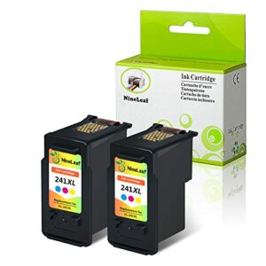 nineleaf remanufactured ink cartridge compatible for canon cl-241xl cl241xl pixma mg3620 mg3520 mg3220 mg2220 mg2120 mg3600 mx532 mx472 mx432 mx452 mx522 ts5120 mx392 printer (tri-color,2 pack)