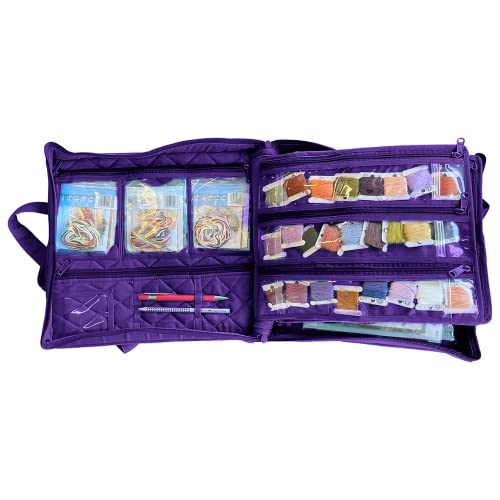 Yazzii Supreme Craft Organizer - Portable Storage & Tote Bag - Multipurpose Storage Organizer for Quilting, Patchwork, Embroidery, Needlework, Papercraft & Beading