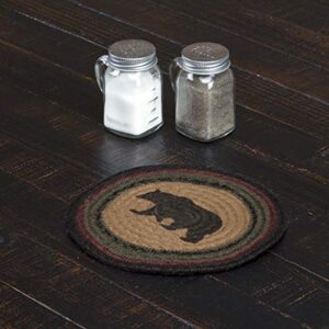 vhc brands rustic & lodge tabletop & kitchen-wyatt tan bear jute bedding accessory, 8" trivet