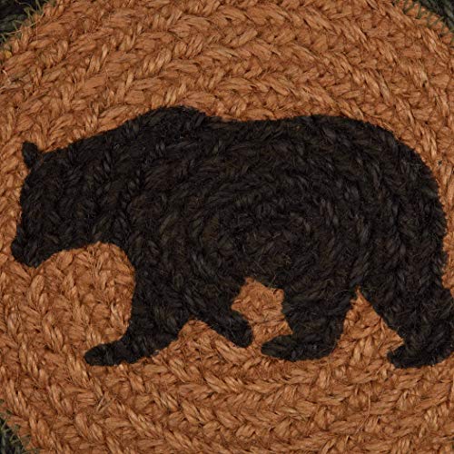 VHC Brands Rustic & Lodge Tabletop & Kitchen-Wyatt Tan Bear Jute Bedding Accessory, 8" Trivet