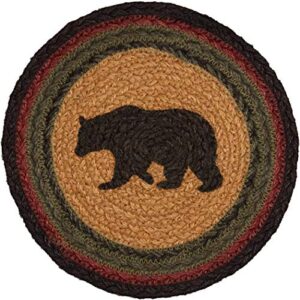 VHC Brands Rustic & Lodge Tabletop & Kitchen-Wyatt Tan Bear Jute Bedding Accessory, 8" Trivet